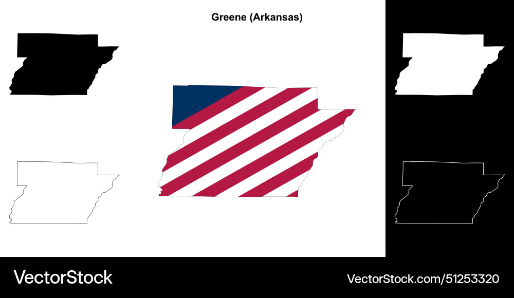Greene outline map Royalty Free Vector Image - VectorStock