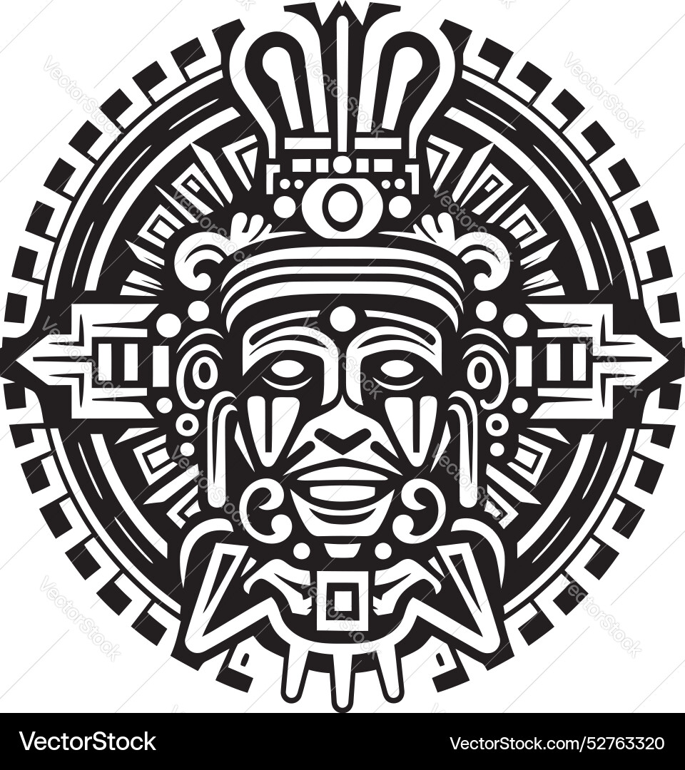 Logos celebrating antique aztec drawings Vector Image