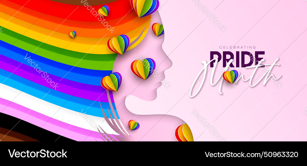 Pride Month Lgbtq With Rainbow Heart Royalty Free Vector