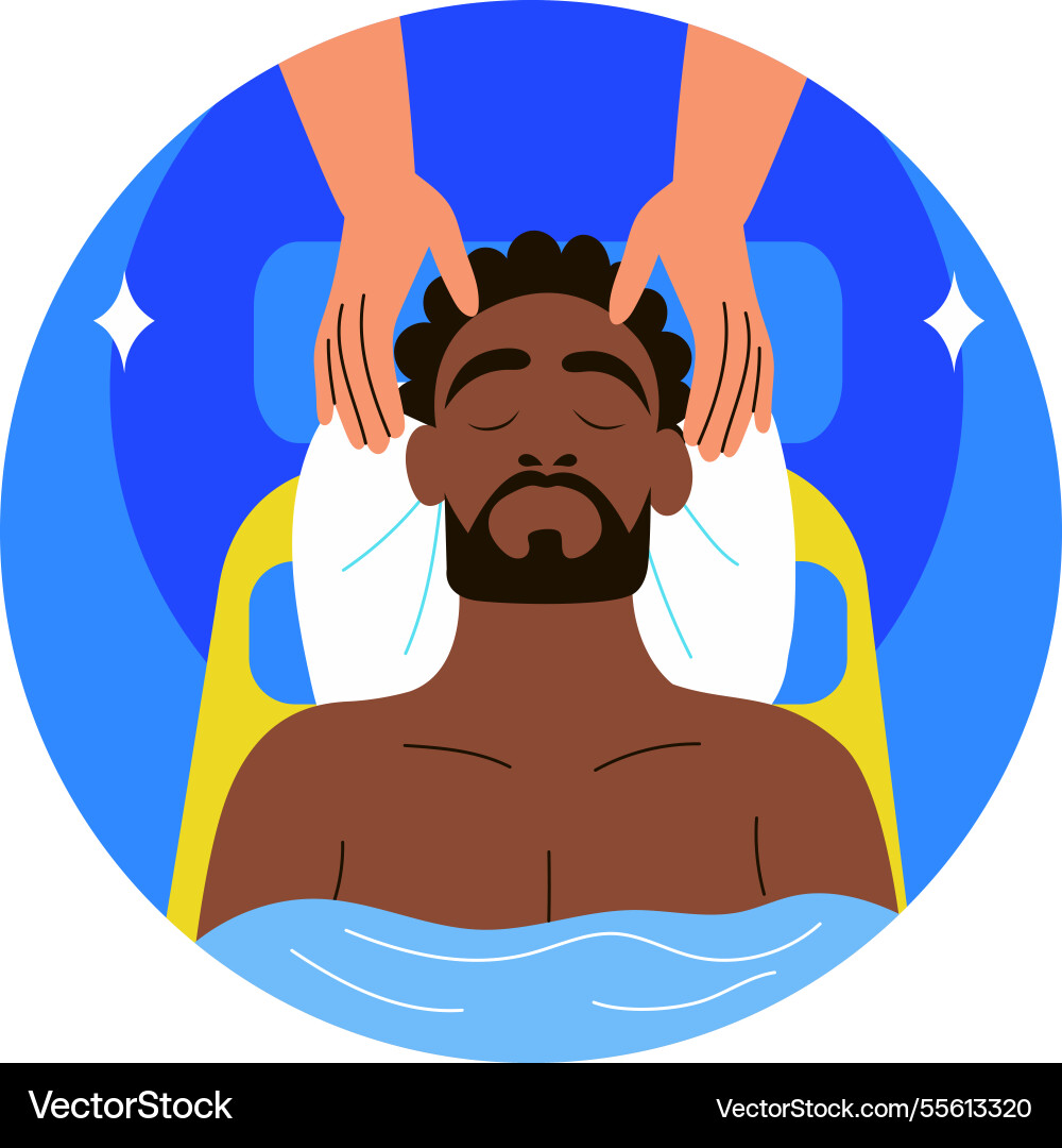 Scalp massage Royalty Free Vector Image - VectorStock