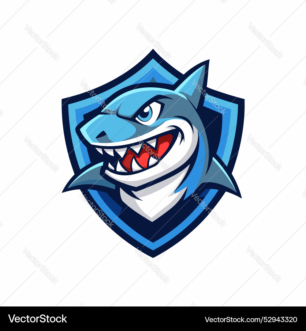 Shark fish royal luxury heraldic crest mascot Vector Image