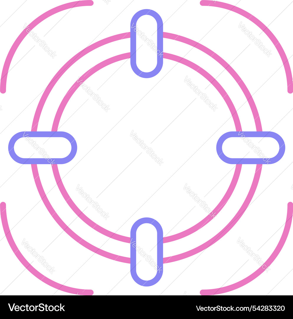 Target line two colour icon Royalty Free Vector Image