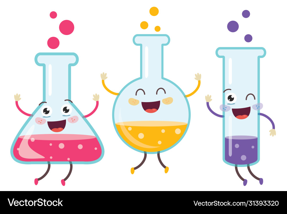 Tubes doing chemical experiment Royalty Free Vector Image
