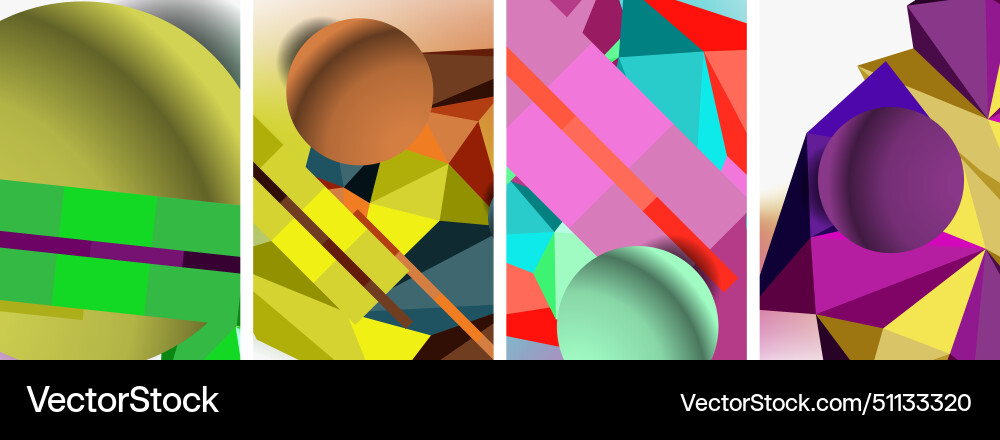 Vibrant collage of colorful shapes and patterns Vector Image