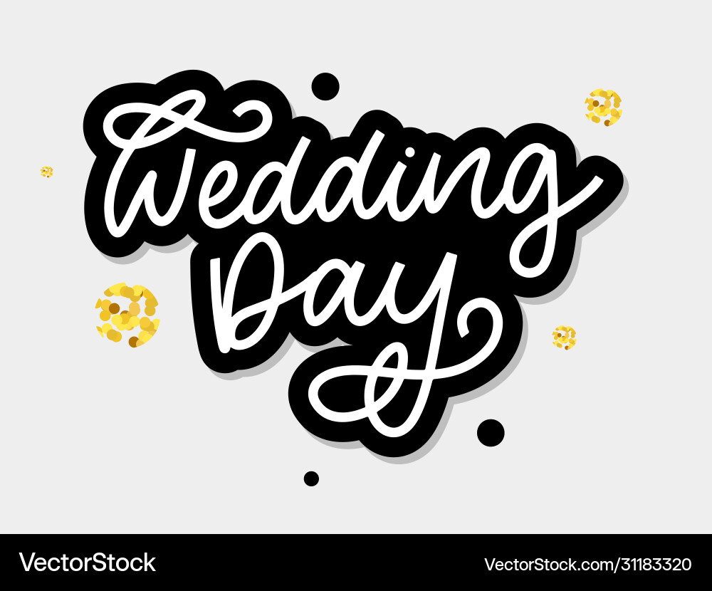 Wedding hand lettering sign calligraphy text Vector Image