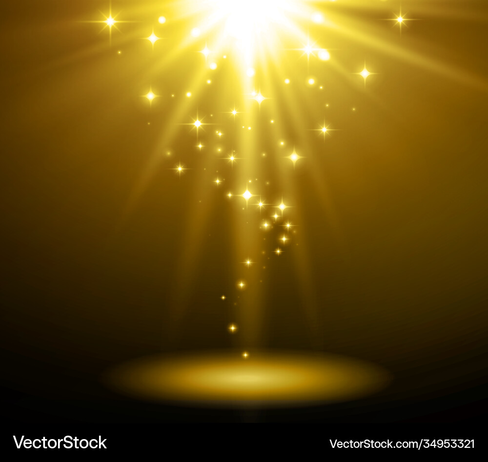 Abstract light background magic with gold Vector Image