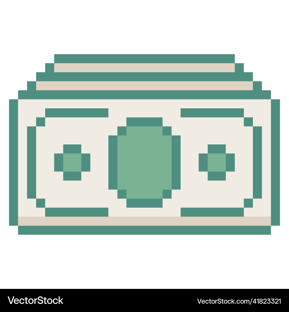 Banknote Pixel Kunst Business-Ikone Lizenzfreier Vektor