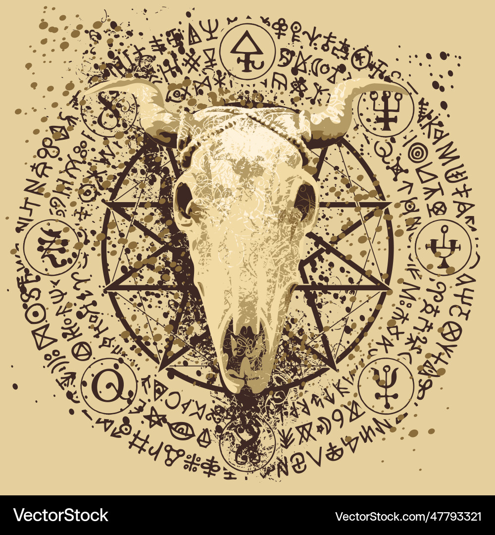 Baphomet Skull Ritual Royalty Free Vector Image
