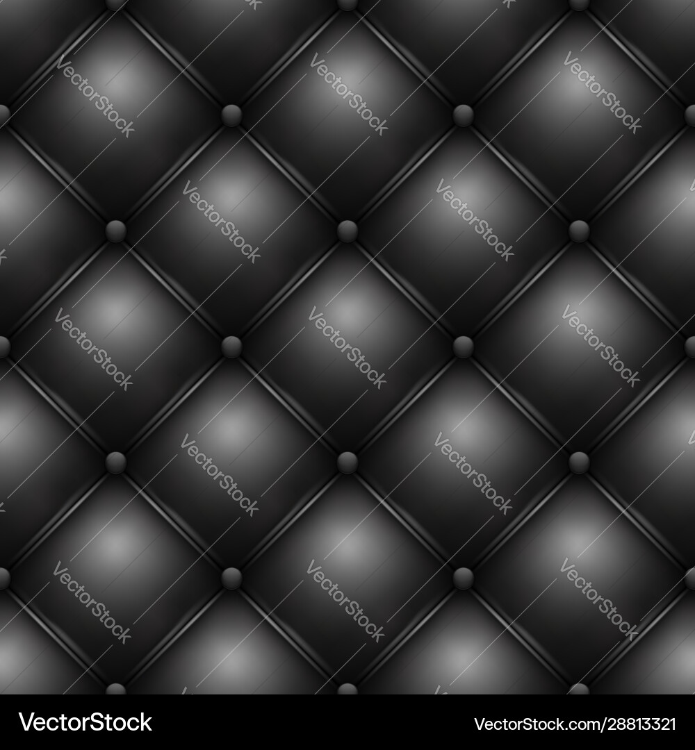 Black Buttoned Leather Upholstery Texture Vector Image