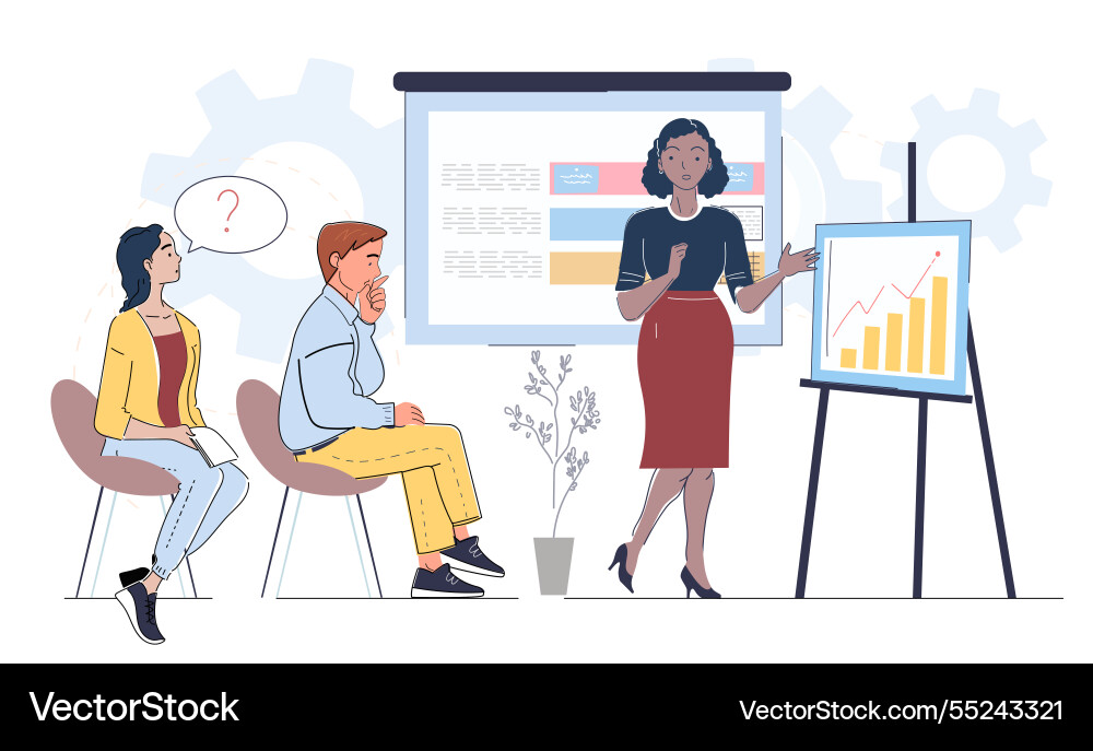Business presentation scene Royalty Free Vector Image