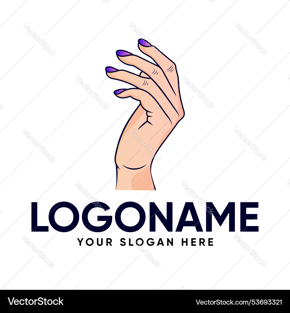 Girl hand premium logo design Royalty Free Vector Image