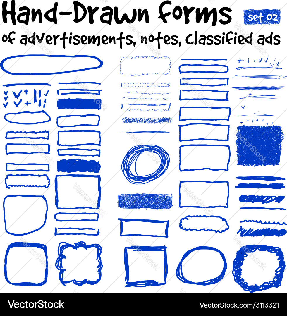 Hand Drawn Forms & Marks Royalty Free Vector Image