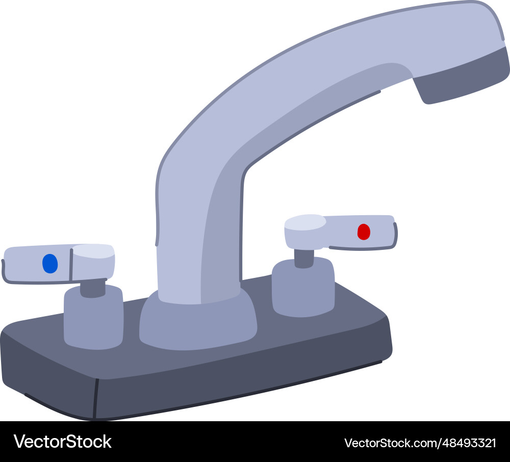 Kitchen faucet cartoon Royalty Free Vector Image