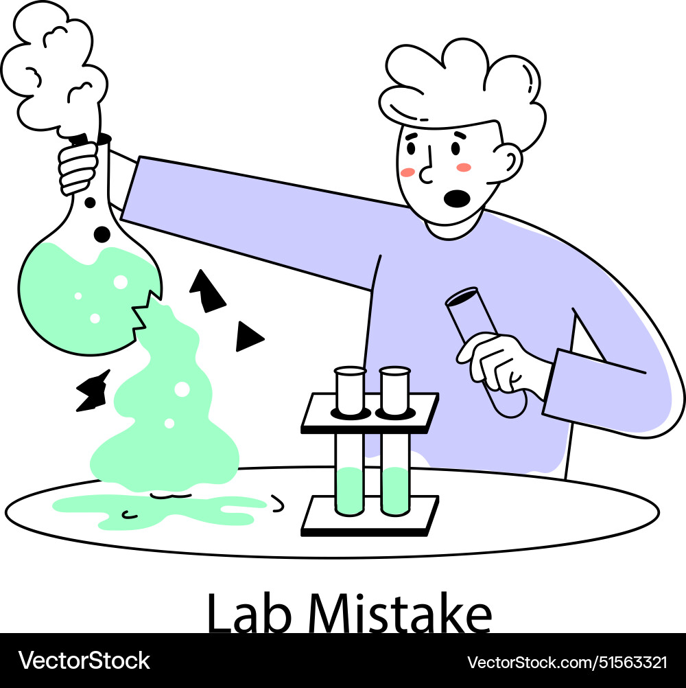 Lab mistake Royalty Free Vector Image - VectorStock