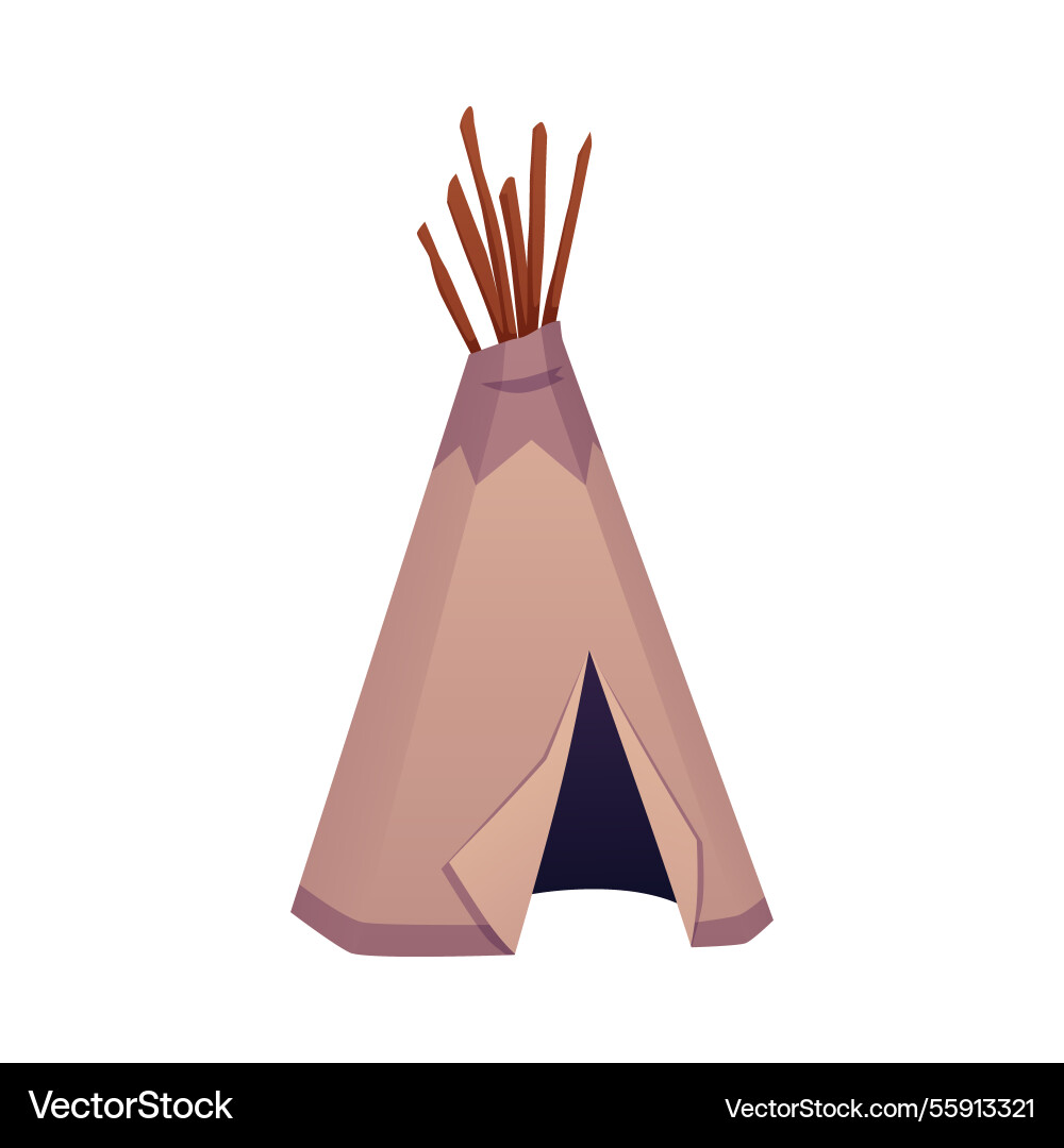 Native american traditional teepee cartoon wigwam Vector Image