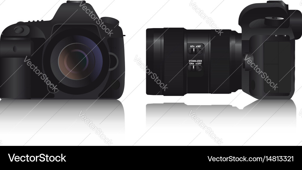 Professional photo camera dslr Royalty Free Vector Image