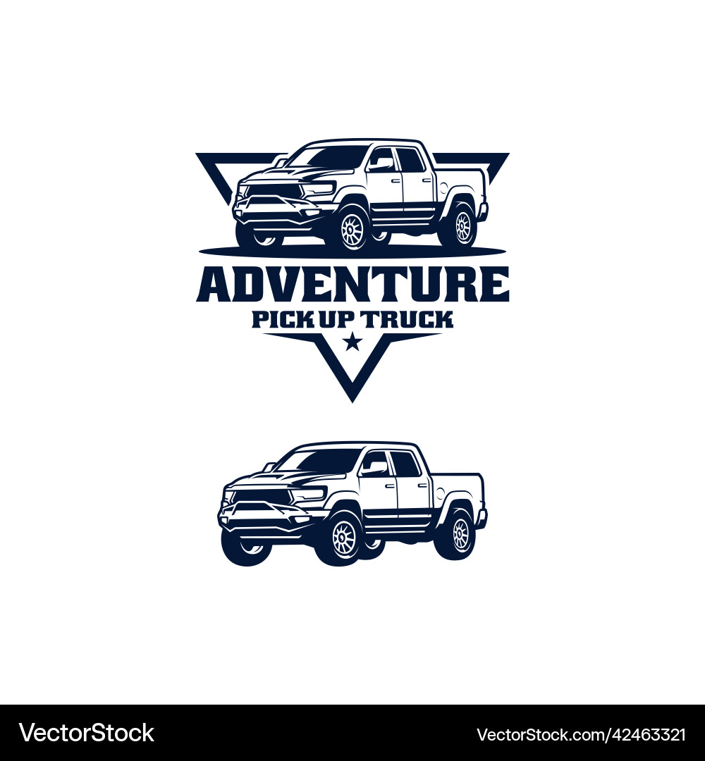 Set of pick up truck logo Royalty Free Vector Image