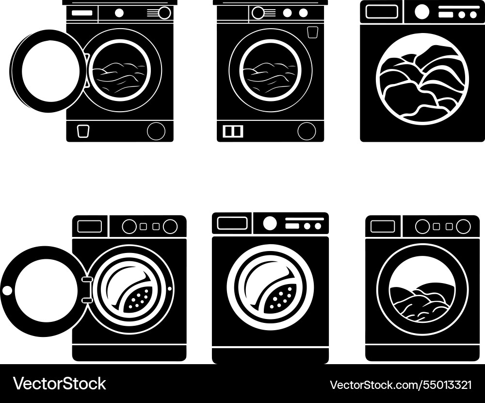 Washing machine silhouette Royalty Free Vector Image