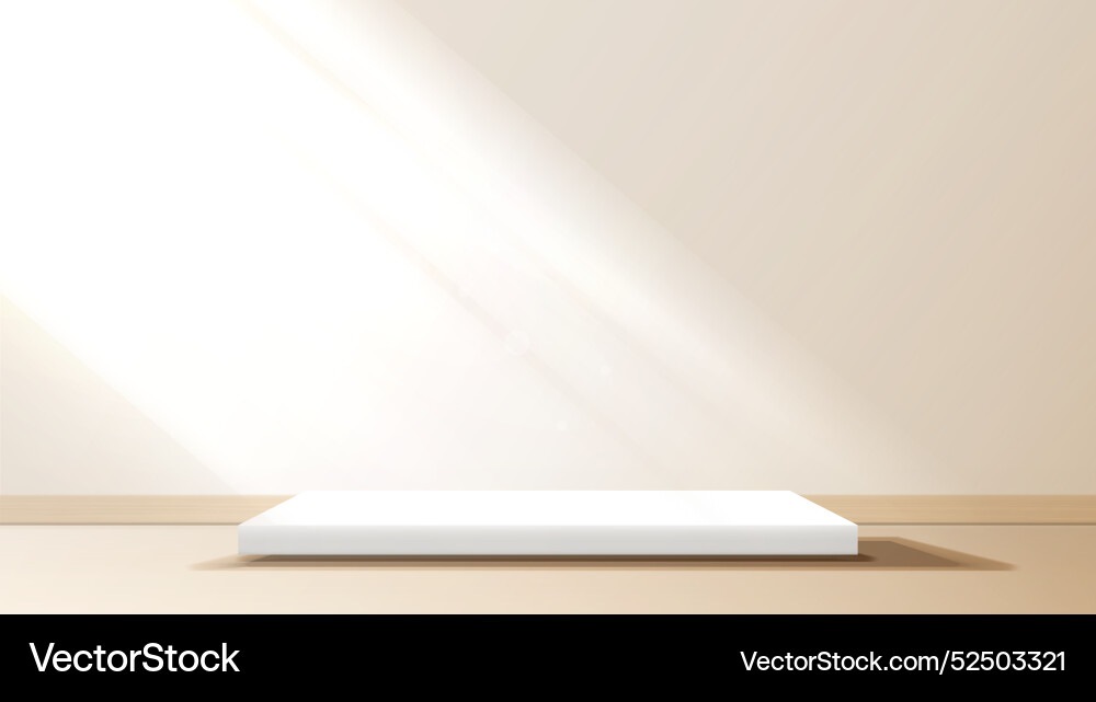 White square podium for product display in room Vector Image
