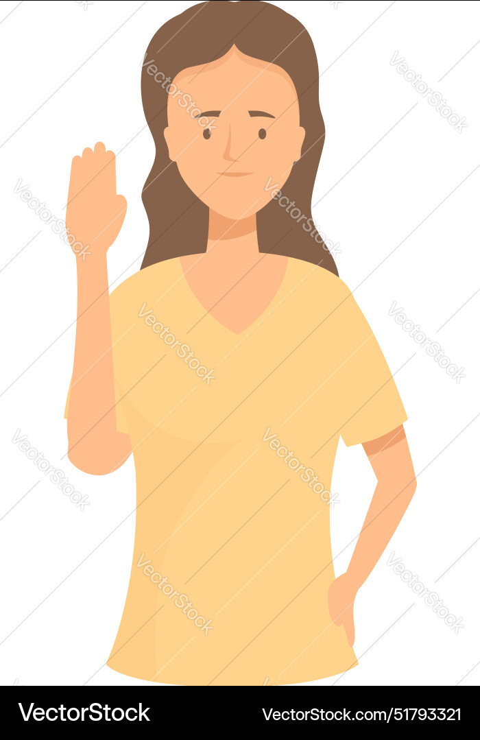 Young woman raising hand to ask question in class Vector Image