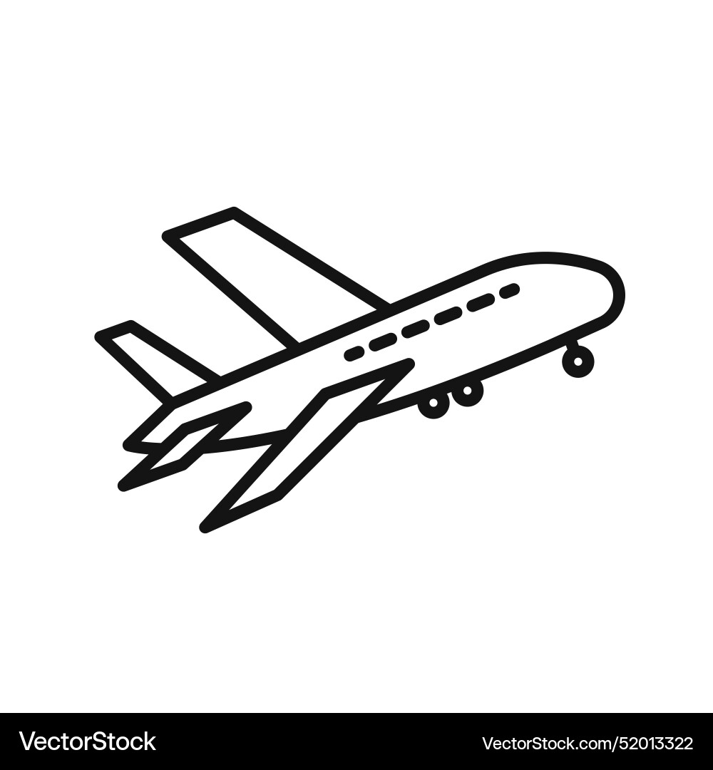 Airplane icon black line art Royalty Free Vector Image