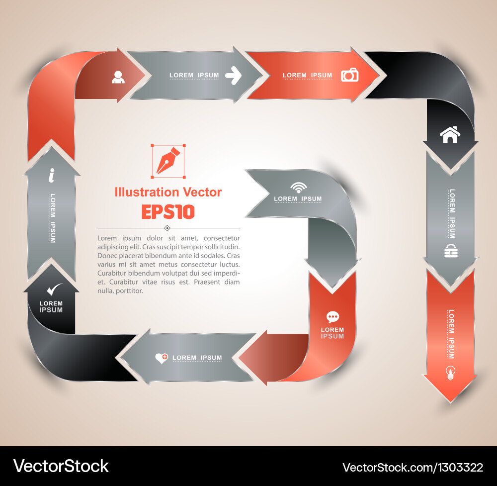 Arrow line step Royalty Free Vector Image - VectorStock