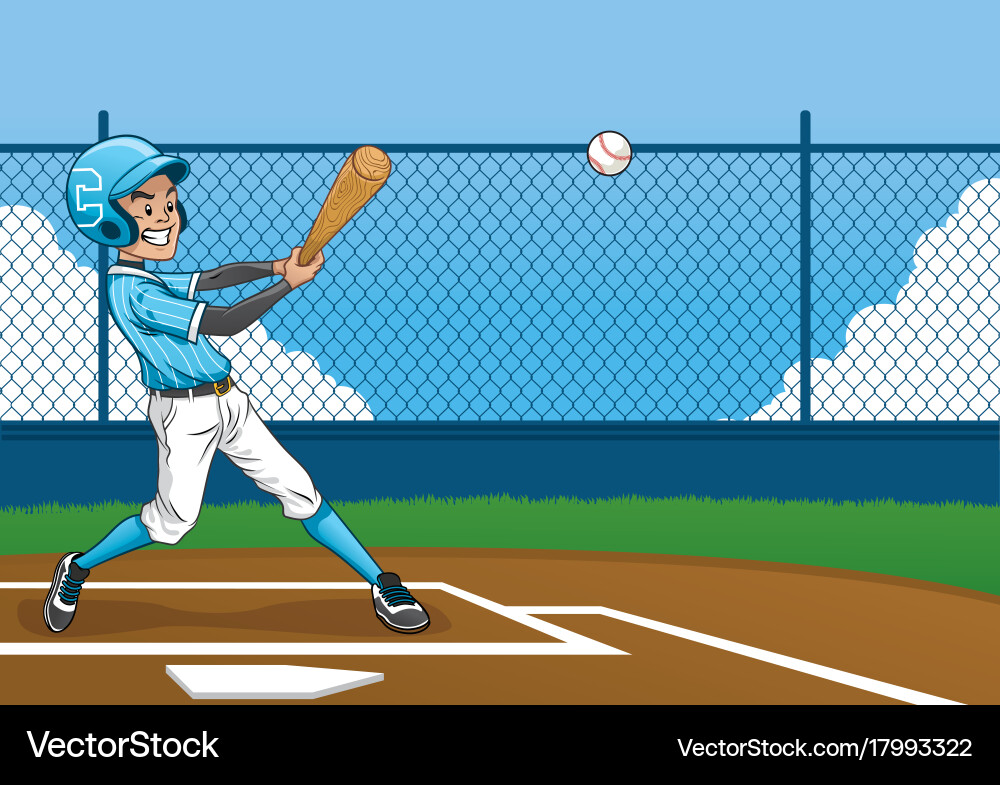 Baseball player hitting the ball Royalty Free Vector Image