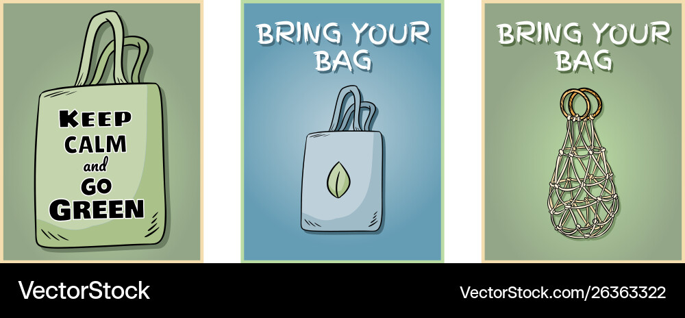 Bringen Sie Ihre eigene Tasche jeden Tag Poster Vektorbild