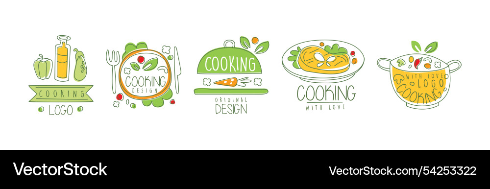 Cooking original design label and logo set Vector Image