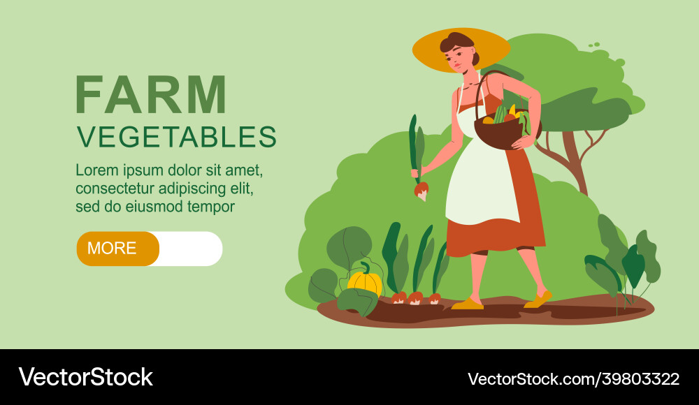 Farm horizontal banner Royalty Free Vector Image