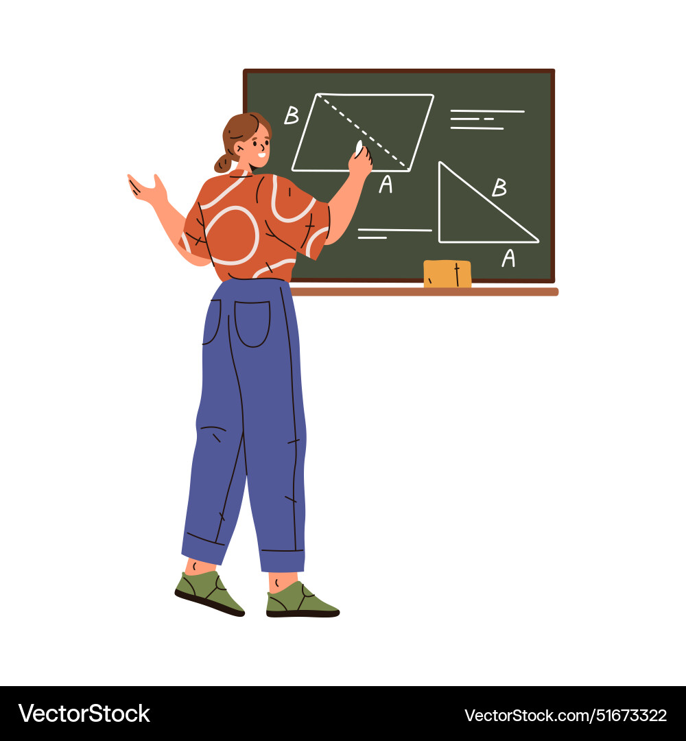 Geometry teacher tutor by blackboard Royalty Free Vector