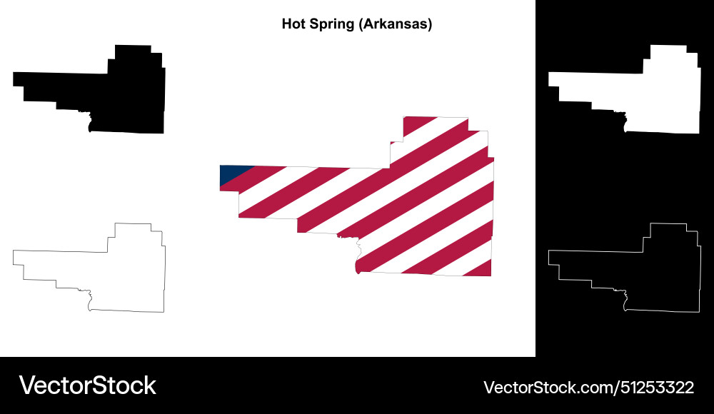 Hot spring outline map Royalty Free Vector Image