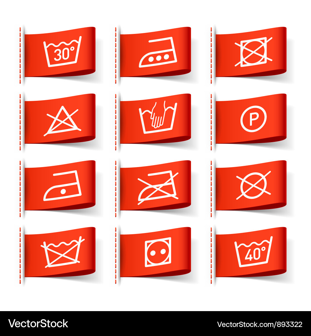 Laundry Care Labels Royalty Free Vector Image - VectorStock