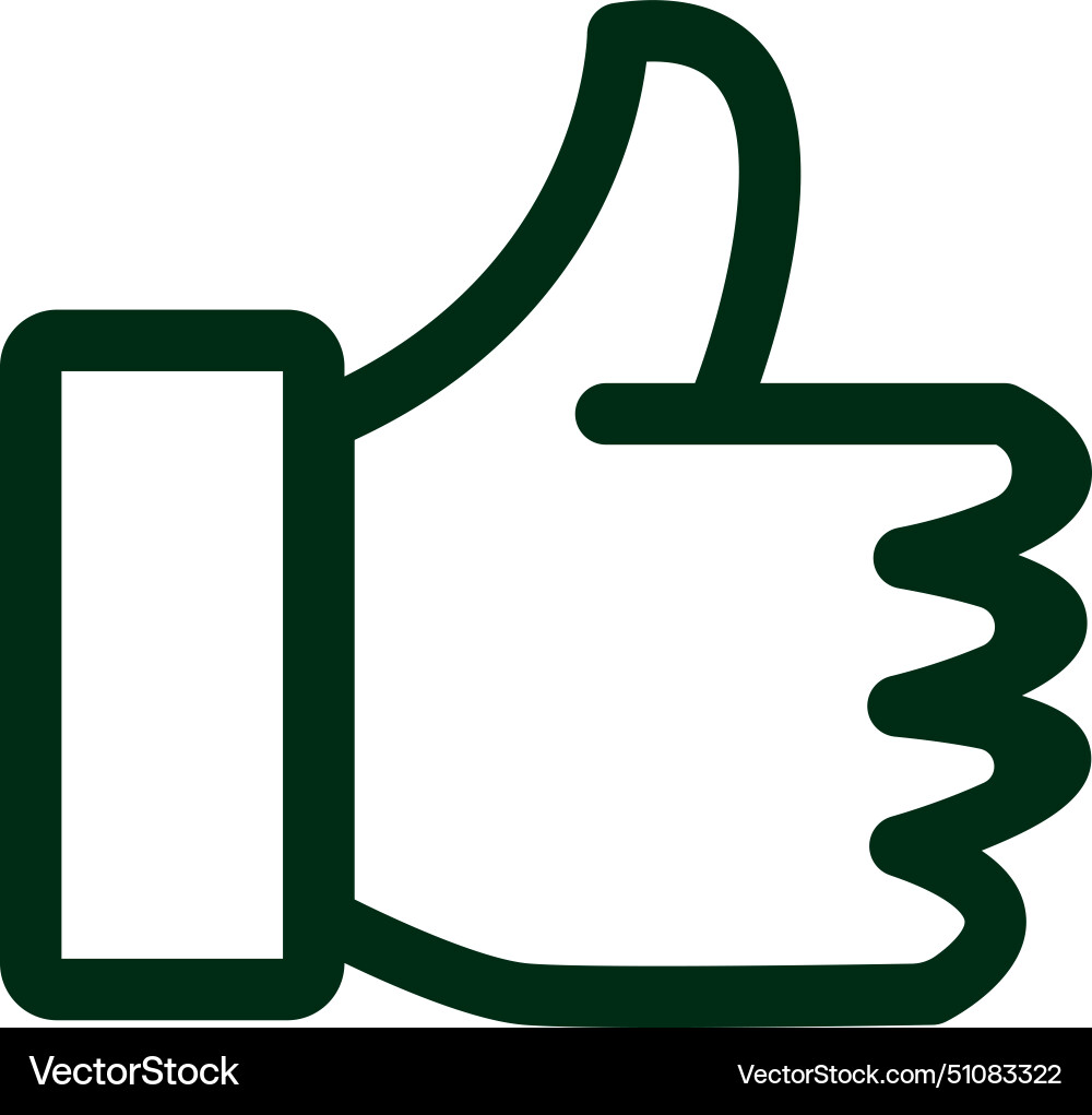 Like sign thumbs up line hand thumb Royalty Free Vector