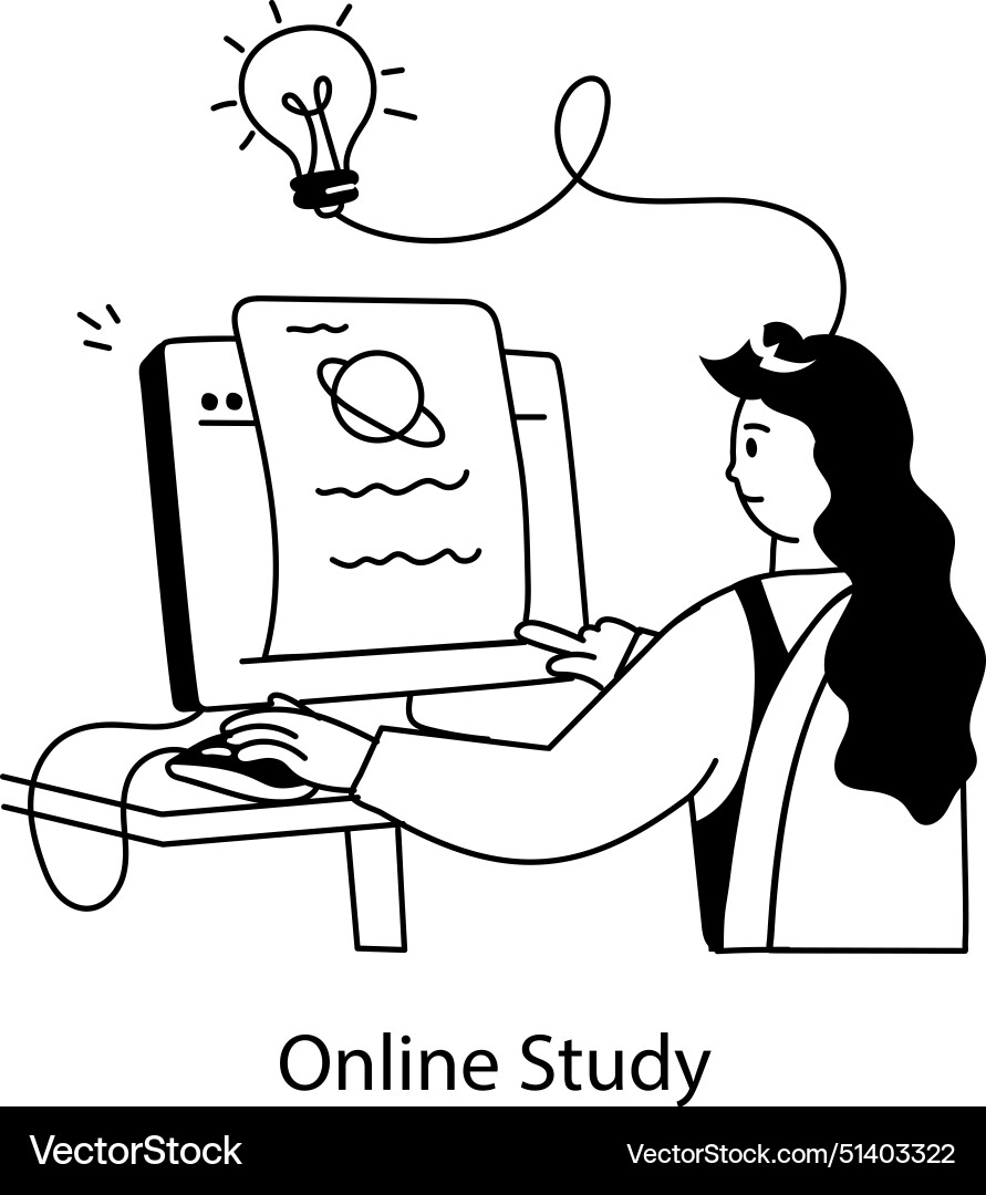 Online study Royalty Free Vector Image - VectorStock