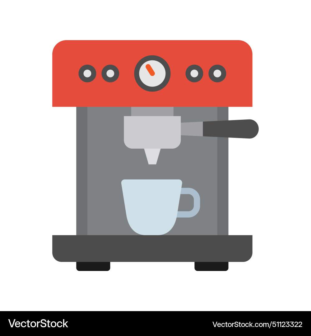Professional coffee machine front view Royalty Free Vector