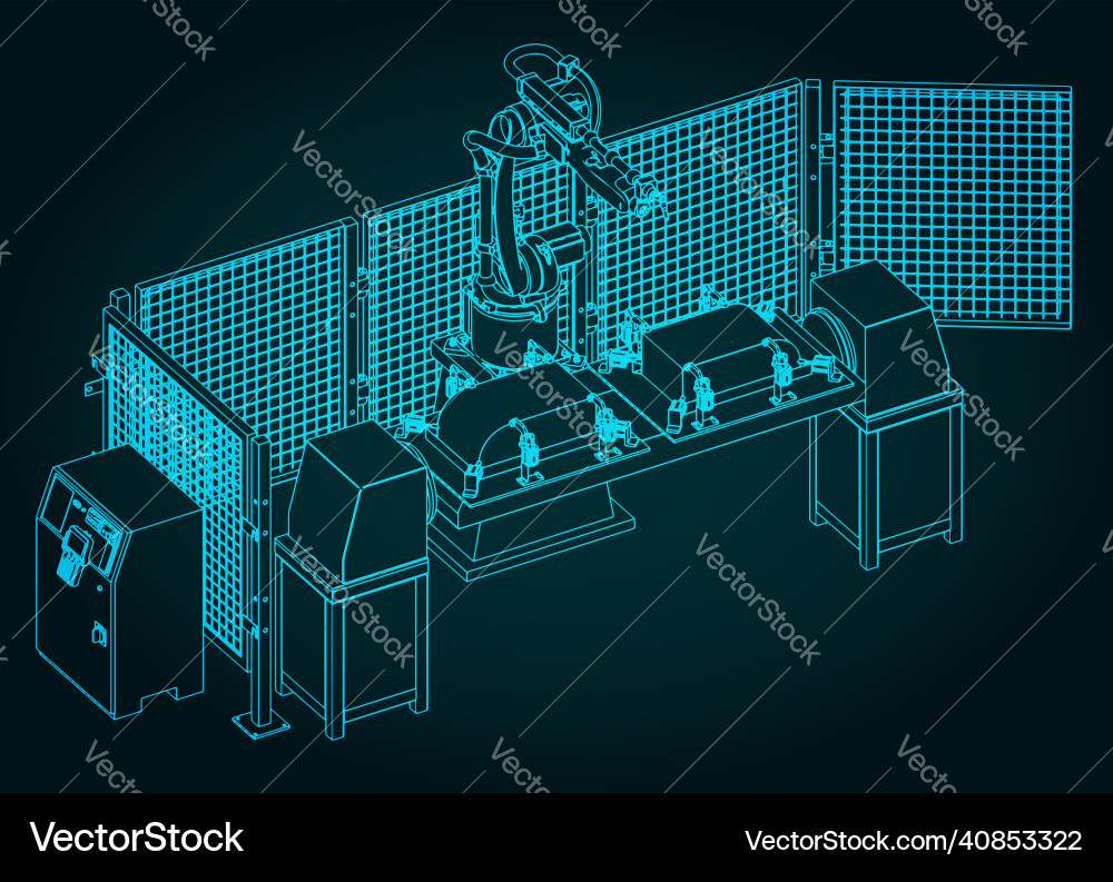 Robotic welding line Royalty Free Vector Image