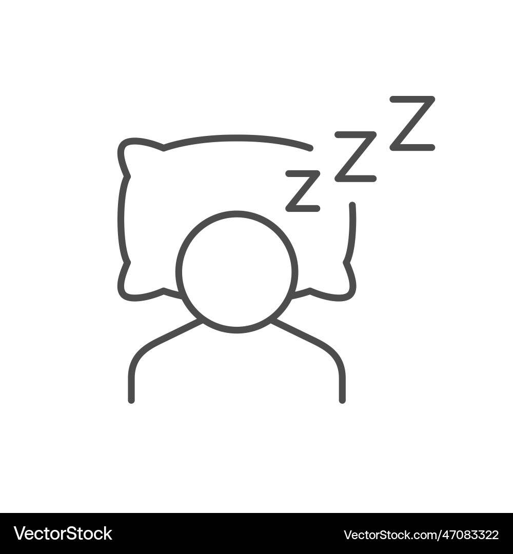 Sleeping person line outline icon Royalty Free Vector Image
