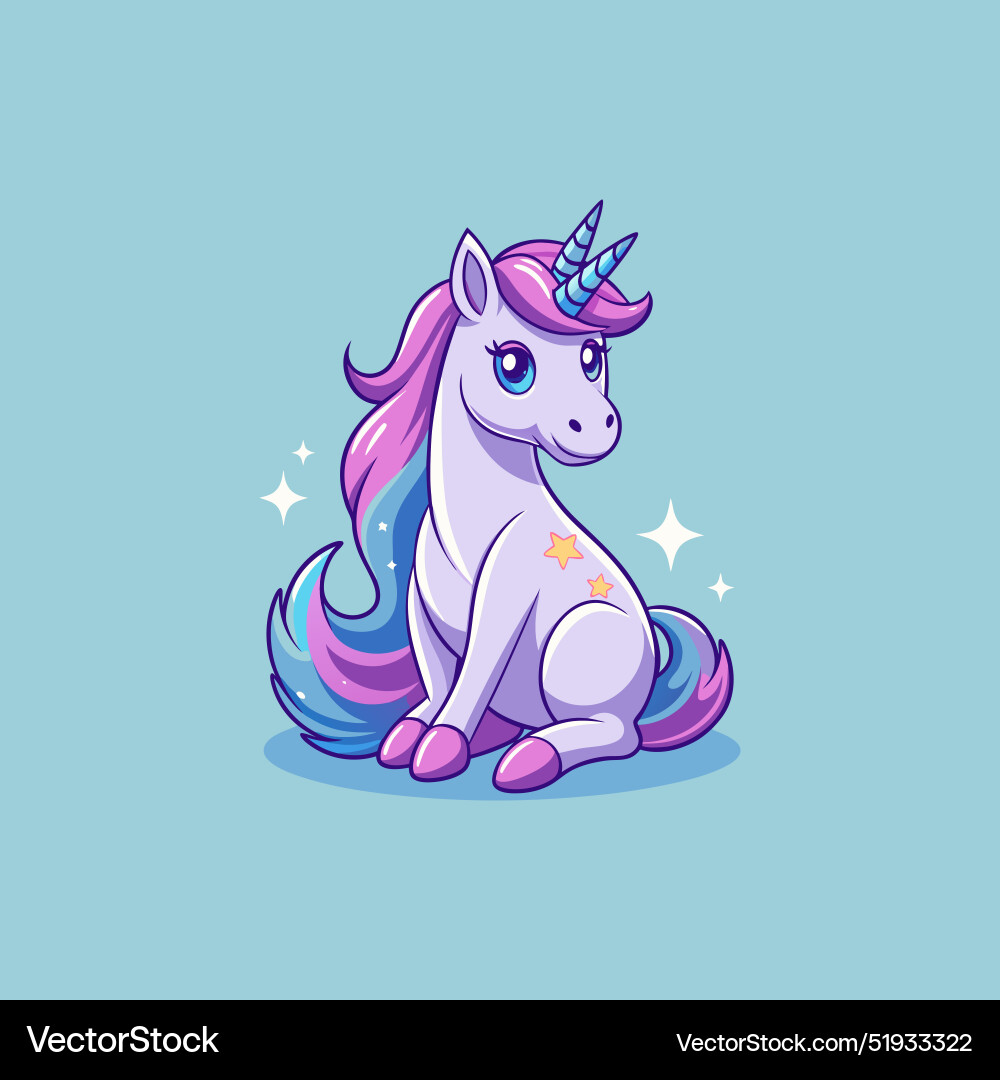Unicorn icon isolated on white Royalty Free Vector Image