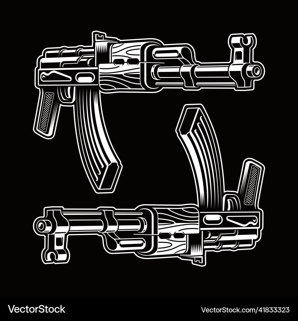 AK-47 Rifle Emblem Royalty Free Vector Image - VectorStock