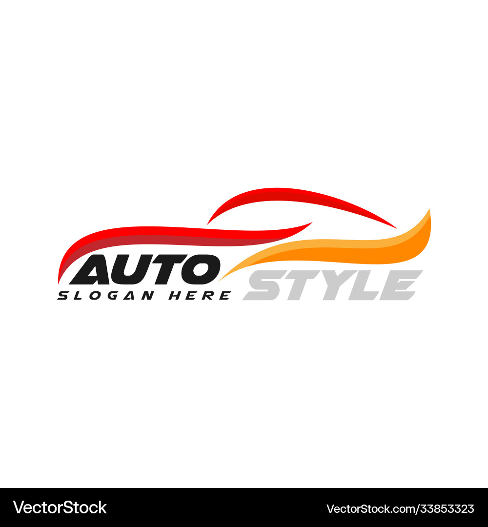 Auto style car logo design template modern Vector Image