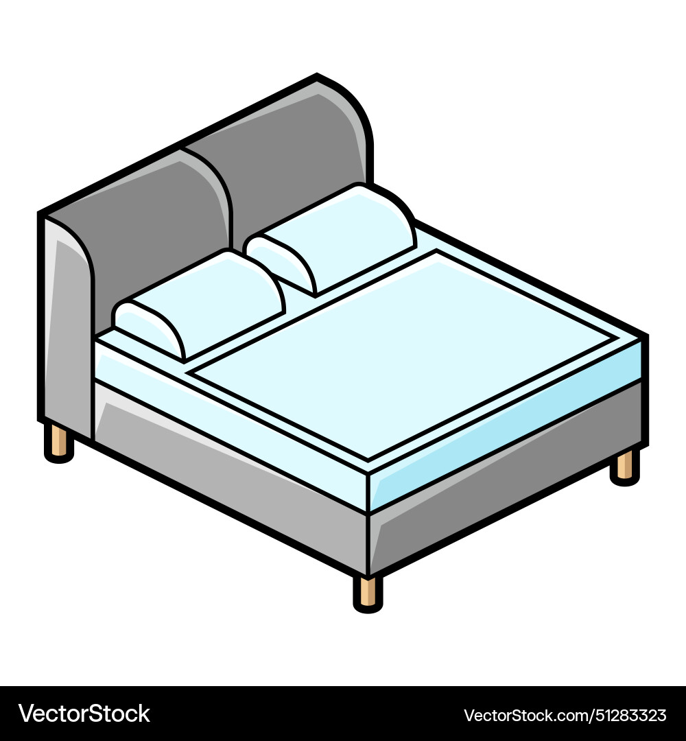 Bed icon in isometry style domestic and office Vector Image