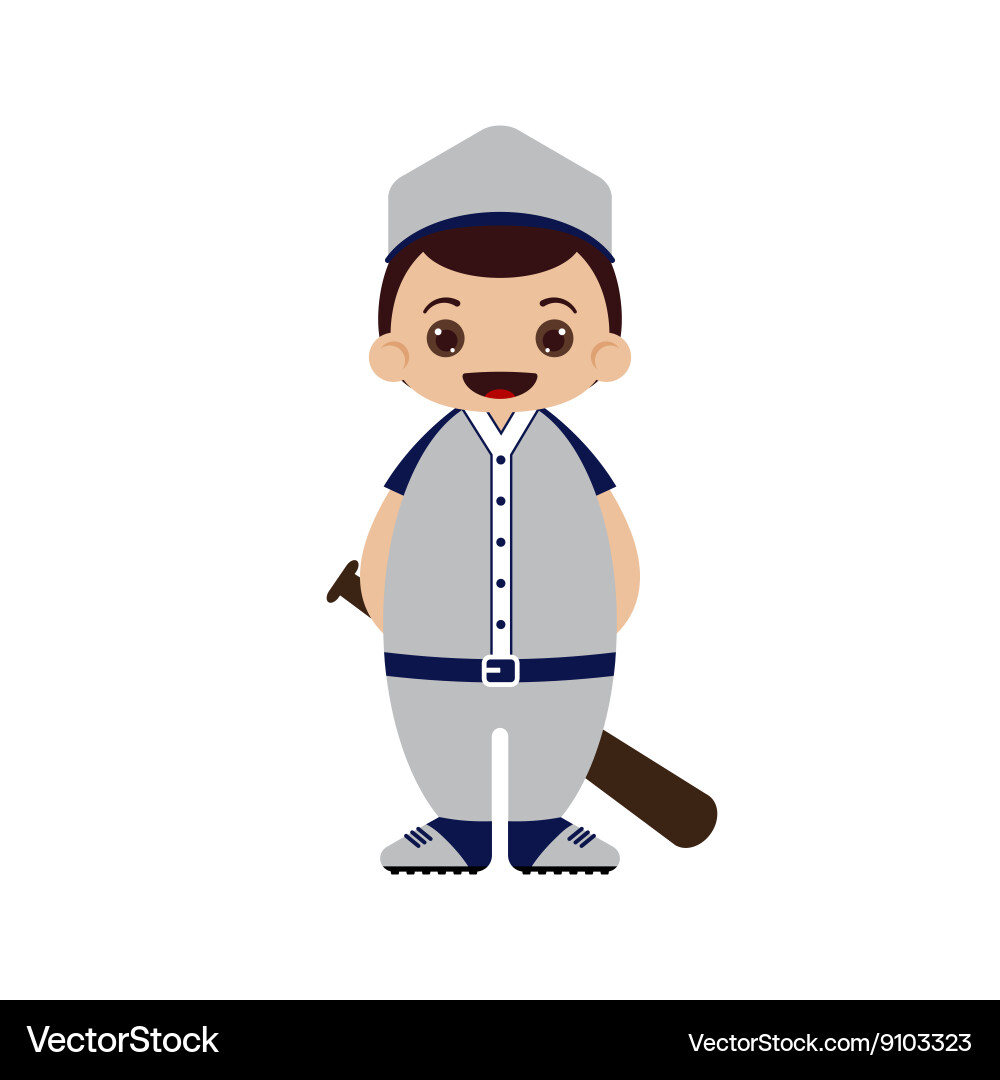 Cartoon baseball player Royalty Free Vector Image