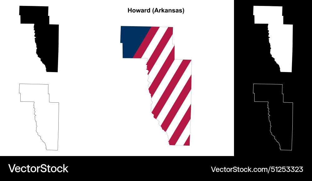 Howard outline map Royalty Free Vector Image - VectorStock