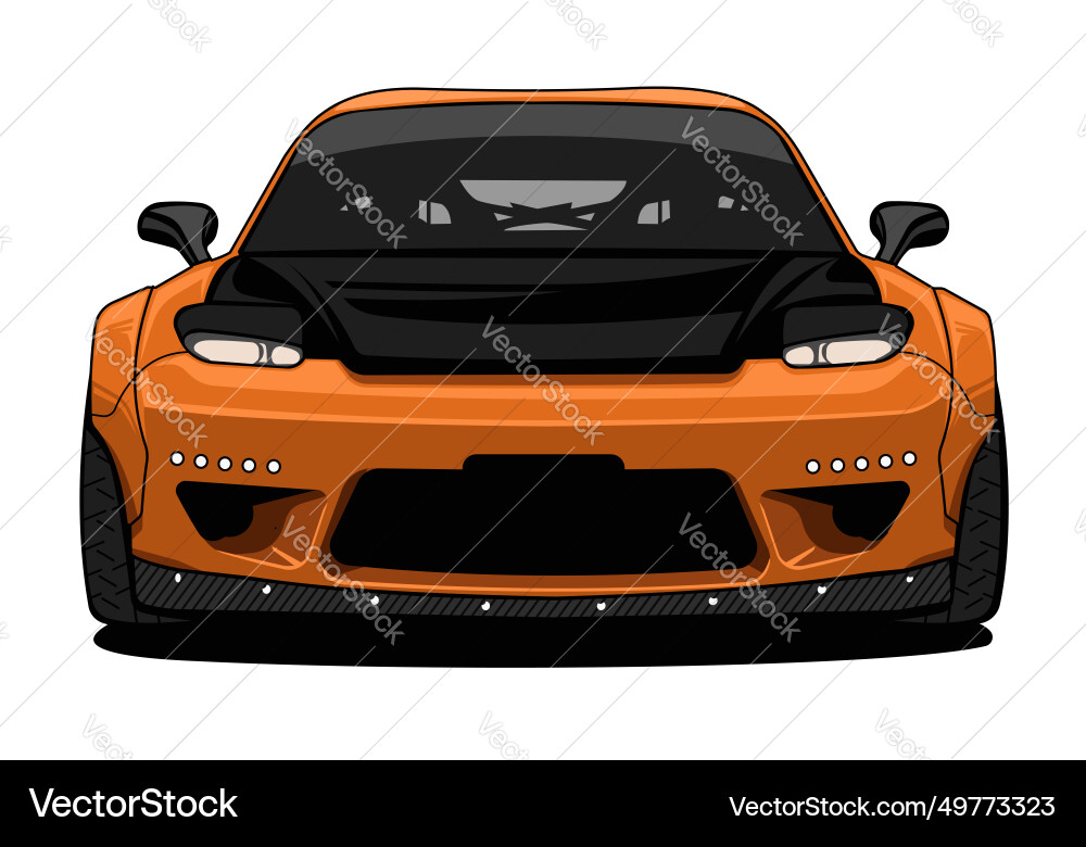 Japan car front view design Royalty Free Vector Image
