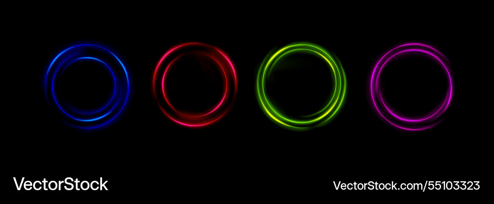 Neon ring collection Royalty Free Vector Image