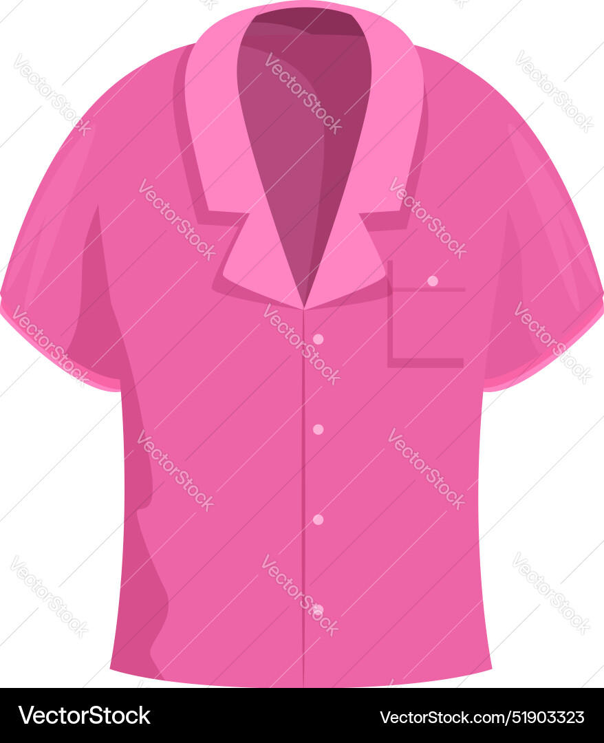 Pink blouse with short sleeves featuring a pocket Vector Image