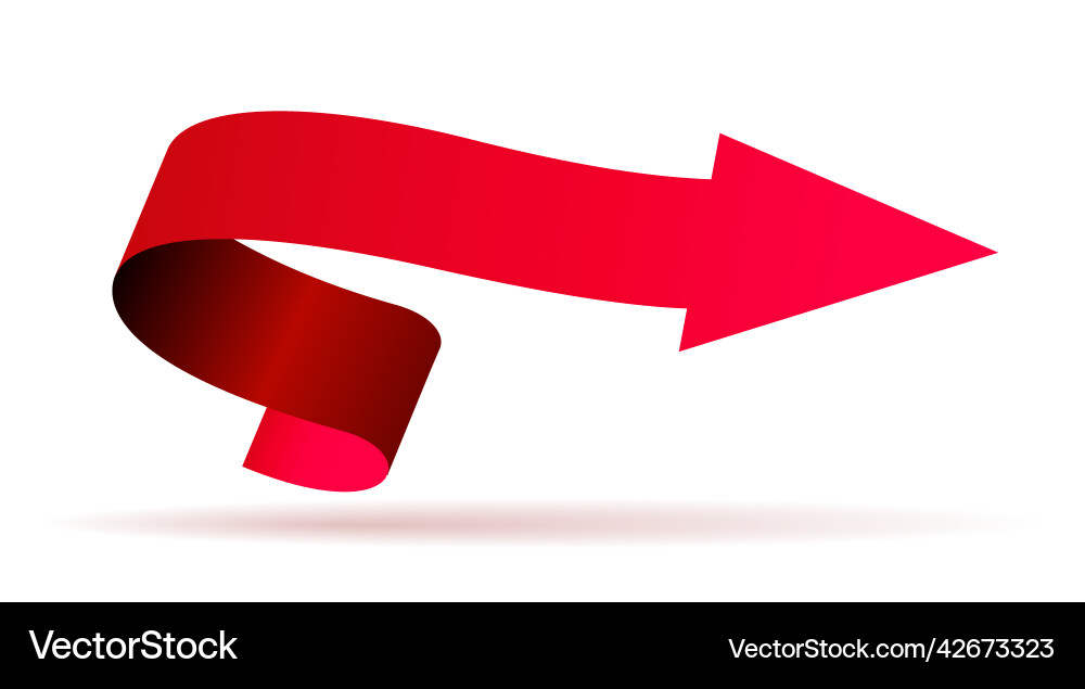 Red curved arrow Royalty Free Vector Image - VectorStock