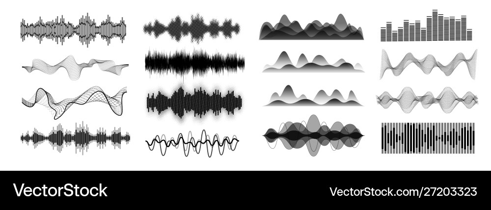 Sound Wave Frequency Patterns Royalty Free Vector Image