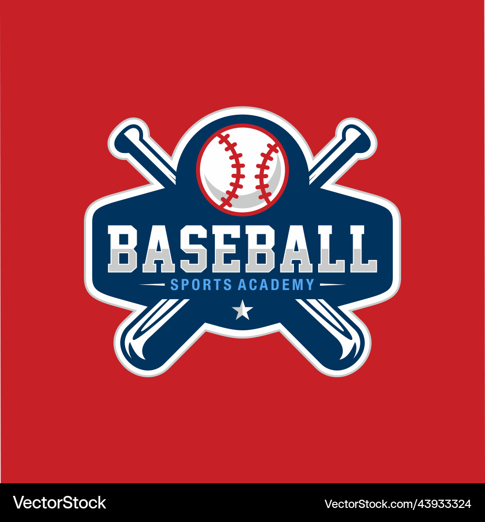 Baseball team logo template design Royalty Free Vector Image
